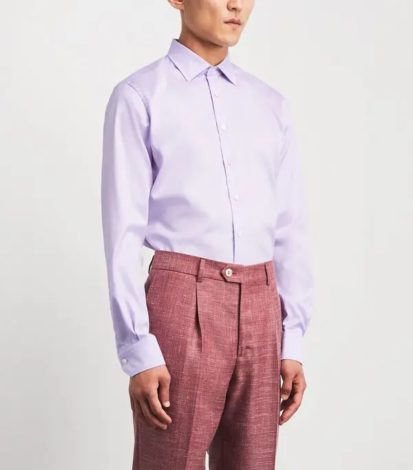 Pal Zileri Stretch-cotton Long-sleeve Shirt - Purple