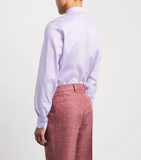 Pal Zileri Stretch-cotton Long-sleeve Shirt - Purple