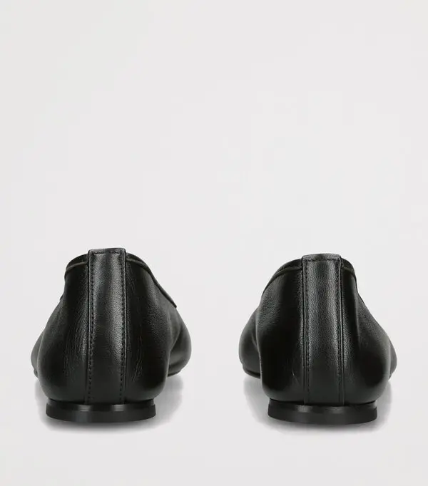 Dear Frances Leather Ballerina Flats - Black
