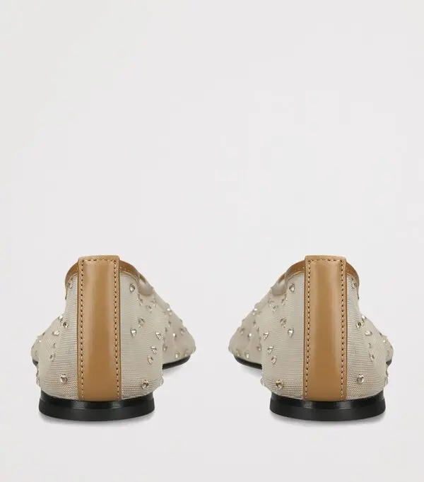 Dear Frances Embellished Mesh Ballerina Flats
