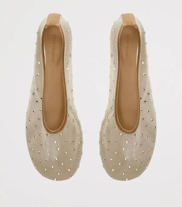 Dear Frances Embellished Mesh Ballerina Flats