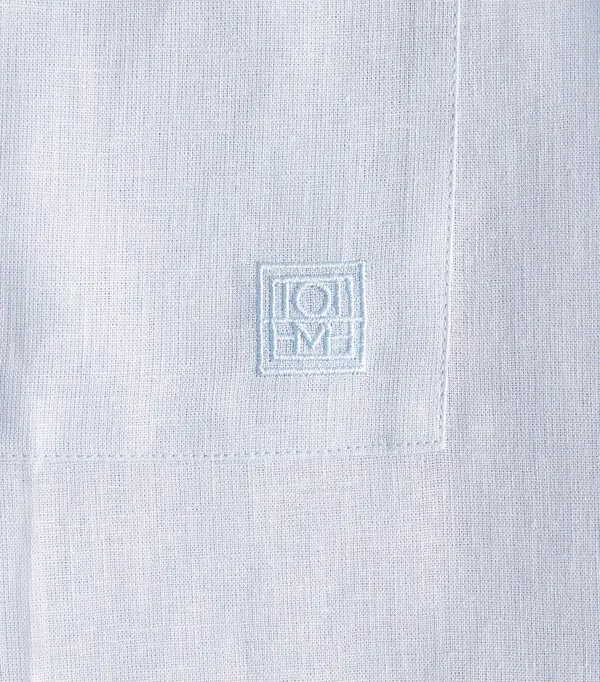TOTEME Cotton-linen Wide-leg Trousers - Blue
