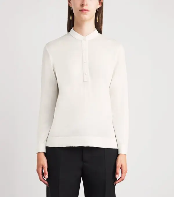 TOTEME Wool-silk Long-sleeve T-shirt