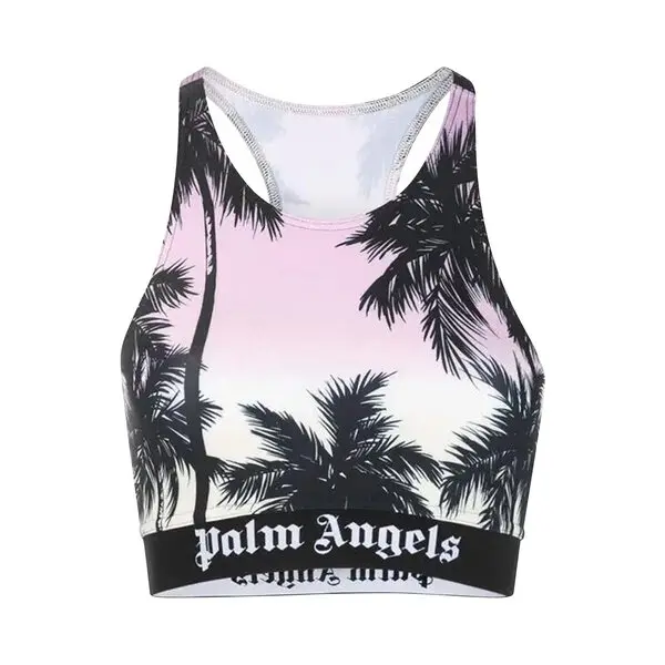 Palm Angels Palm Tree Print Crop Top
