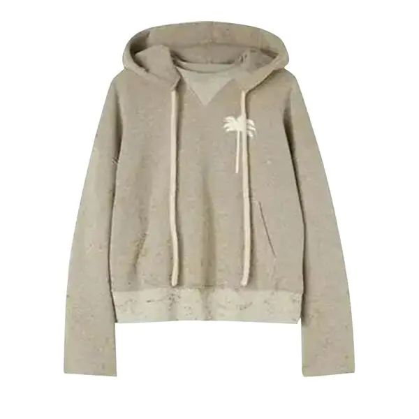 Palm Angels Pxp Painted Raw Cut Hoodie 'melange /white - Grey