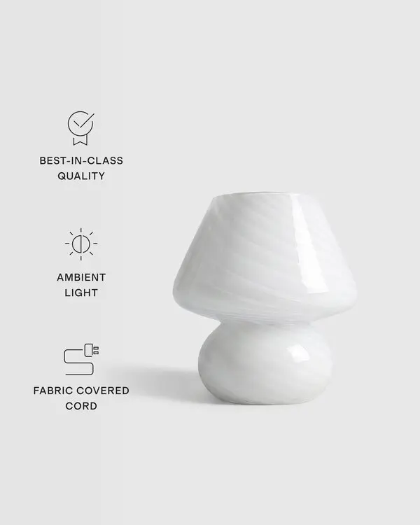 Quince Swirled Glass Table Lamp, Size