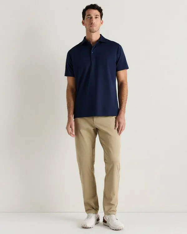 Quince Performance Mesh Golf Polo - Navy