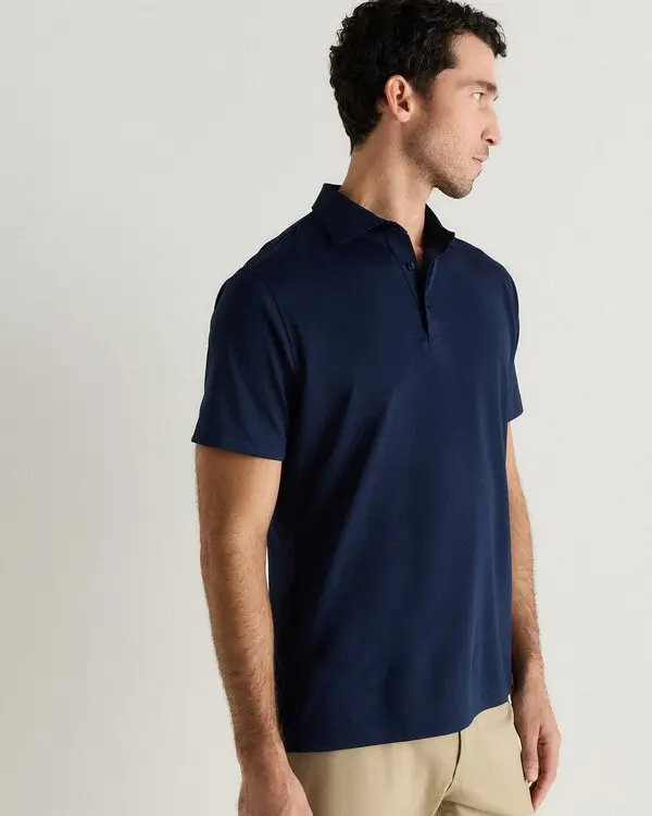 Quince Performance Mesh Golf Polo - Navy