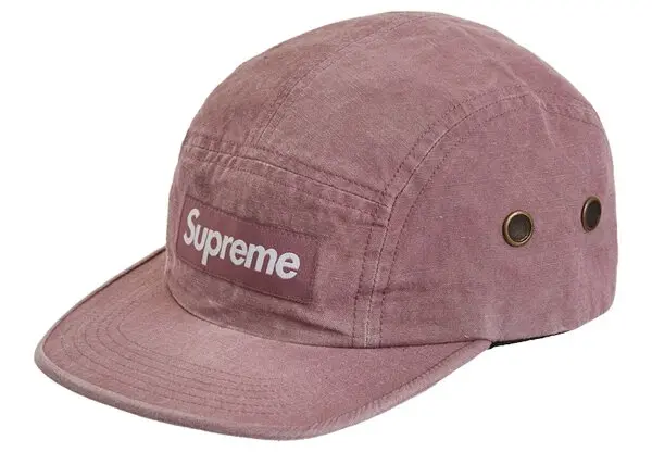 Supreme Washed Linen Camp Cap - Purple