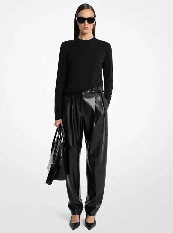 Michael Kors Cashmere And Wool Blend Sweater In Size By - Black