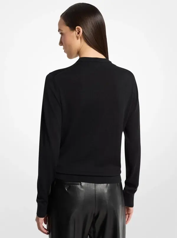 Michael Kors Cashmere And Wool Blend Sweater In Size By - Black
