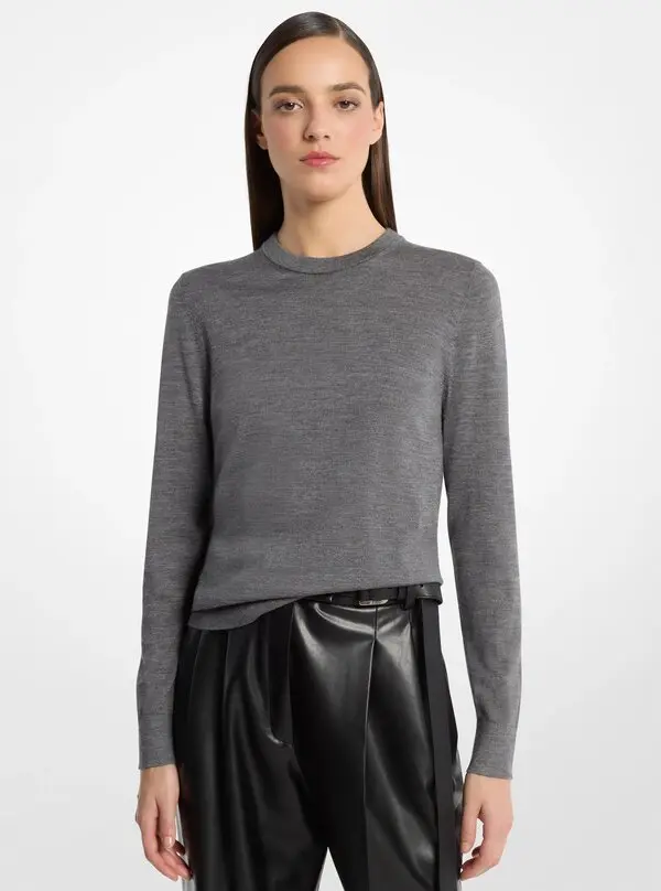 Michael Kors Cashmere And Wool Blend Sweater - Grey