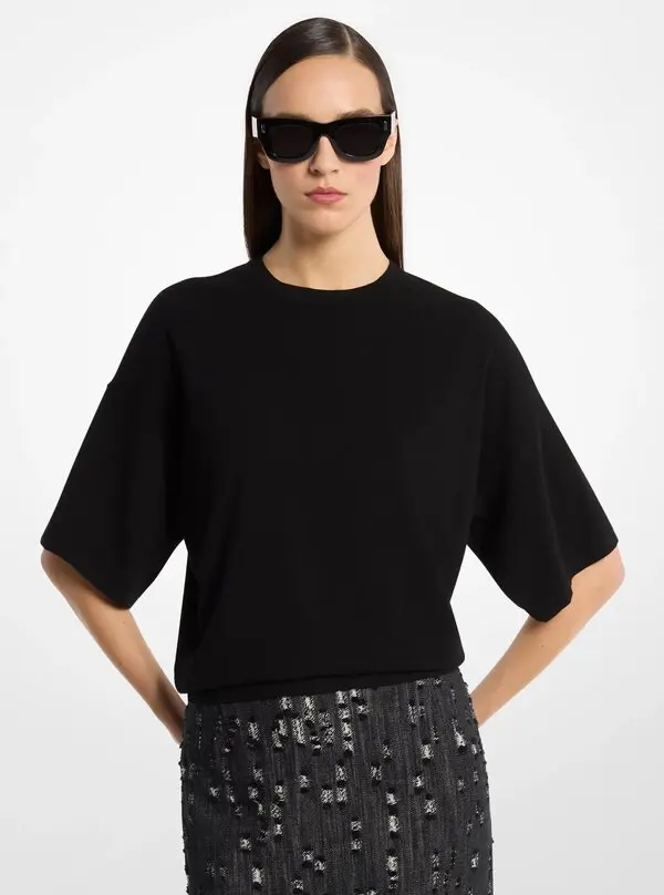Michael Kors Shaun Stretch Viscose T-shirt - Black