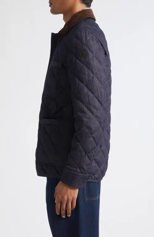 Moncler Kryen Quilted Down Jacket With Corduroy Collar