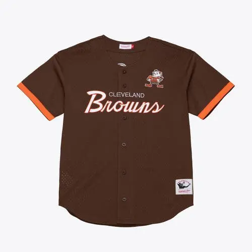 Mitchell & Ness Cleveland S Head Coach Mesh Full-button Fashion Jersey - Brown