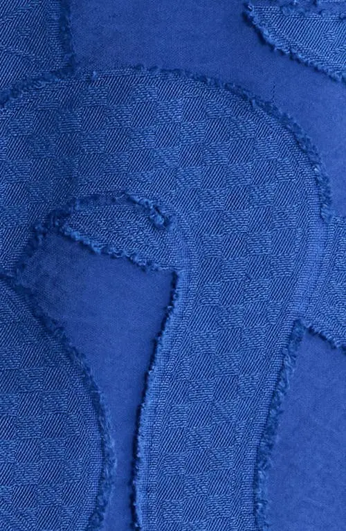 WAX LONDON Curzon Jacquard Camp Shirt - Blue