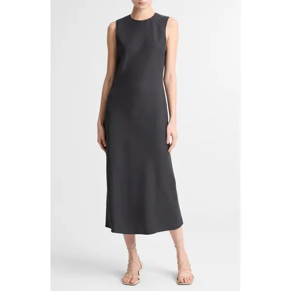 Vince Bias Shell Midi Dress - Ink