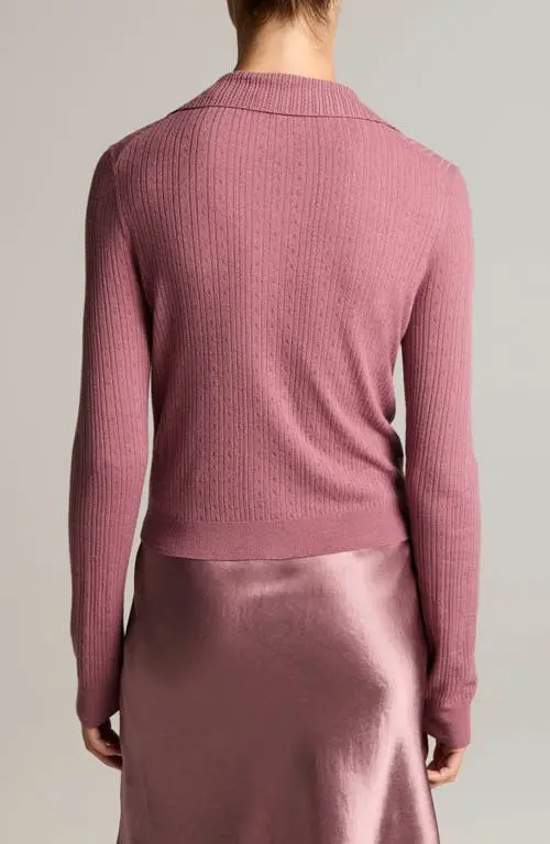 Vince Pointelle Knit Wool Cardigan