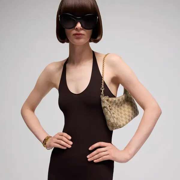 Gucci Lady Lunetta Chain Small Shoulder Bag - Beige