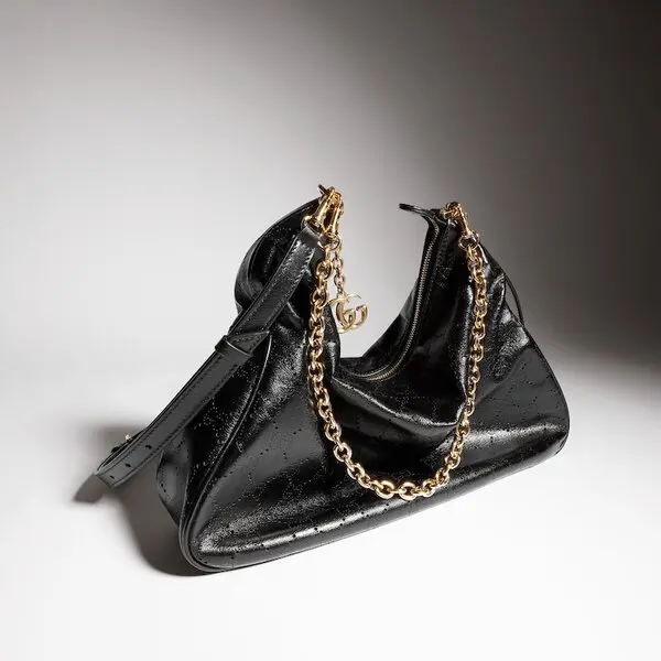 Gucci Lady Lunetta Chain Medium Shoulder Bag Leather