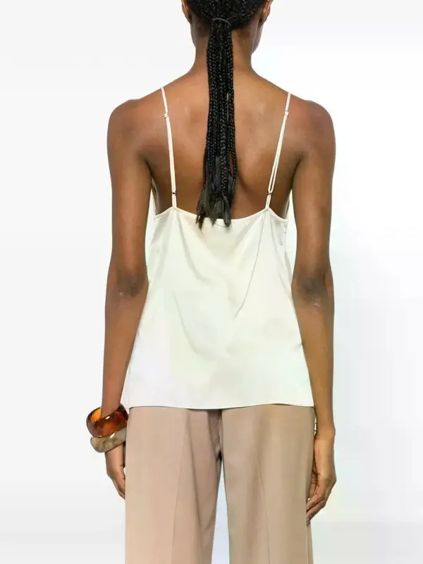FORTE_FORTE Satin V-neck Sleeveless Top
