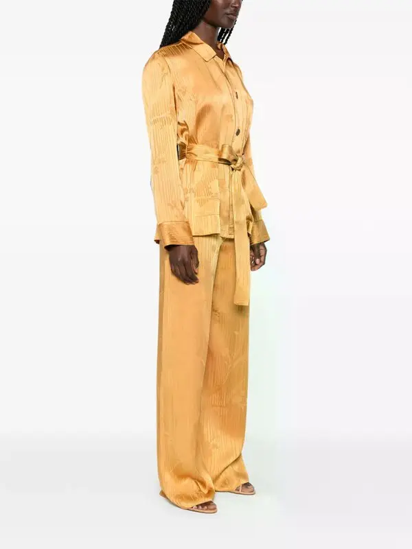 FORTE_FORTE Belted Jacquard Jacket