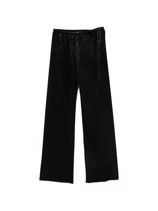 FORTE_FORTE Plissé Effect Velvet Wide-leg Trousers - Black