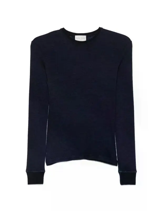 FORTE_FORTE Ribbed Crewneck Long Sleeve Top