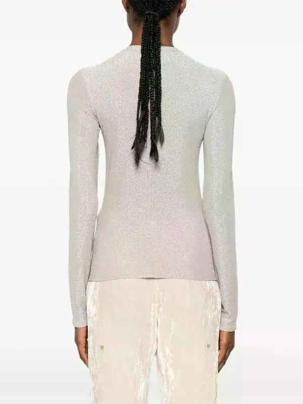 FORTE_FORTE Glitter Effect Long Sleeve T-shirt