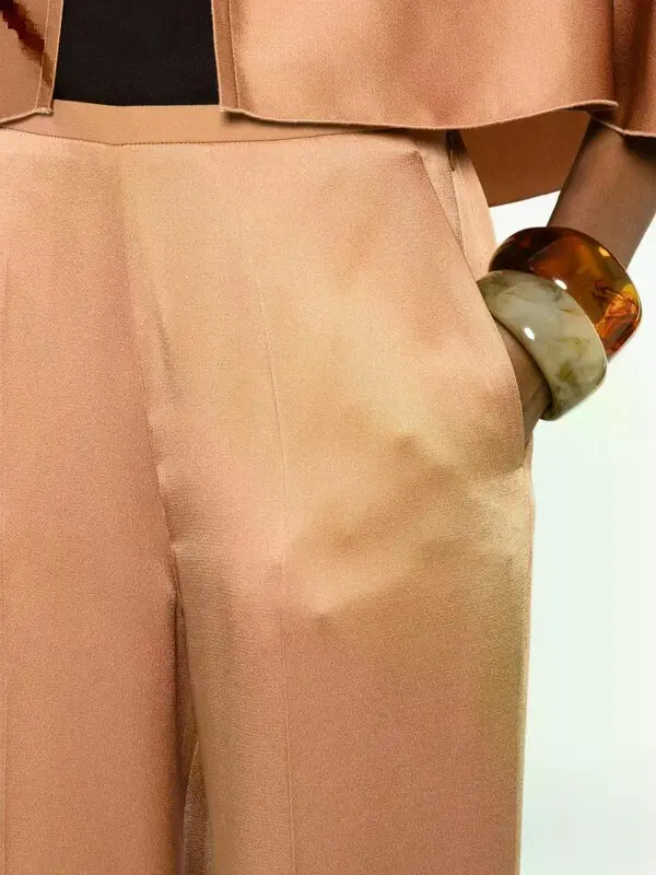 FORTE_FORTE Satin Finish Wide-leg Trousers