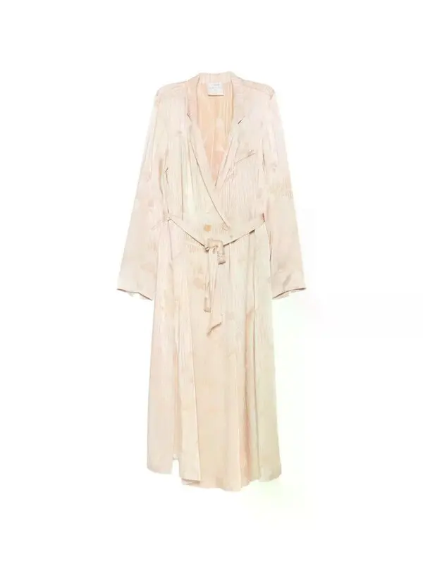 FORTE_FORTE Floral Jacquard Wrap Midi Dress - Neutrals