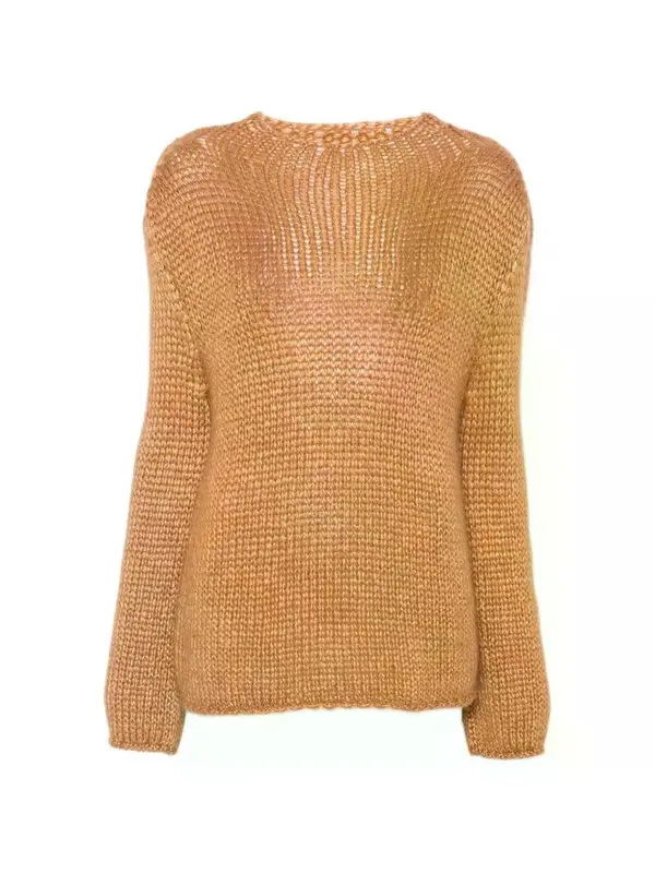 FORTE_FORTE Chunky Knit Ribbed Crew Neck Pullover