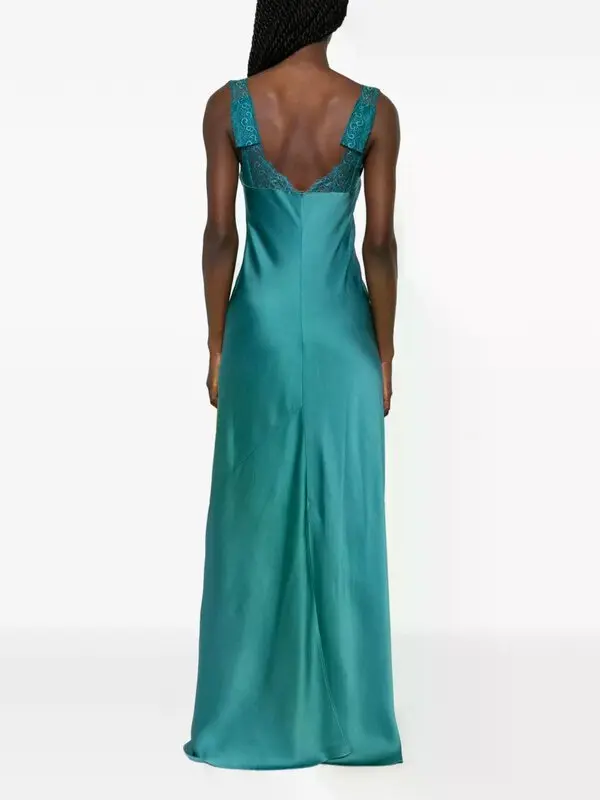 FORTE_FORTE Lace-trim Maxi Dress - Blue