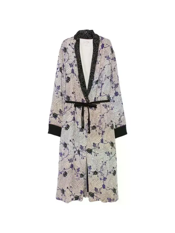 FORTE_FORTE Belted Floral Print Coat