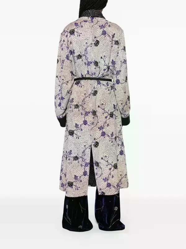 FORTE_FORTE Belted Floral Print Coat