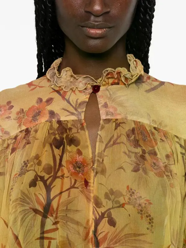 FORTE_FORTE Floral-print Silk-blend Midi Skirt