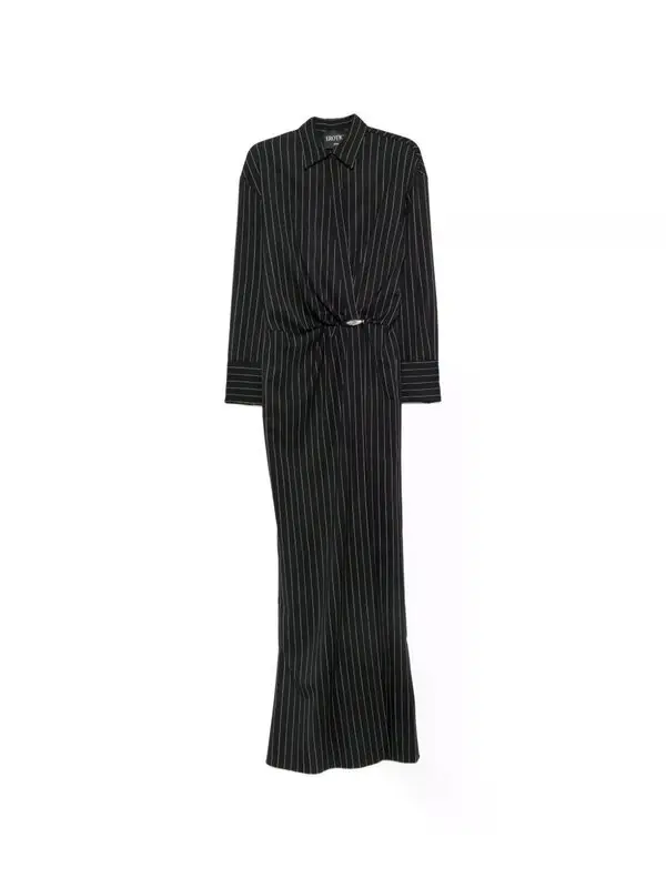 DONDUP Pinstripe Wrap Maxi Dress