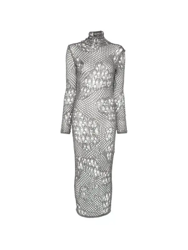 DONDUP Long-sleeved Midi Dress - Silver