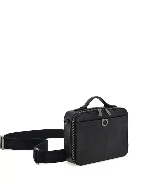 FERRAGAMO Gancini Hammered Leather Shoulder Bag