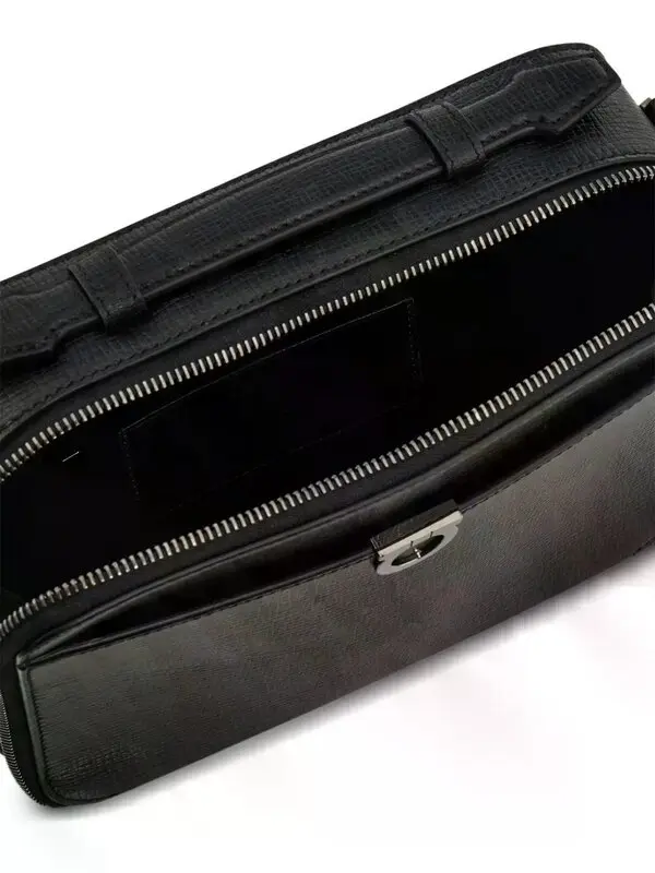 FERRAGAMO Gancini Hammered Leather Shoulder Bag