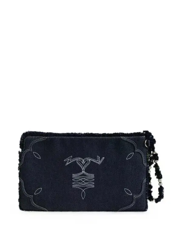 Zadig&Voltaire Embroidered Frayed Travel Pouch