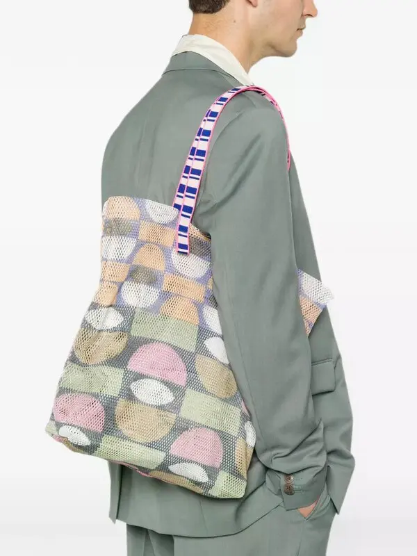ÉPICE Kanpur Geometric-print Mesh Tote Bag