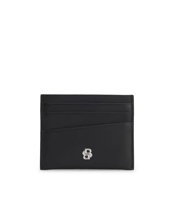 BOSS Leather Card Holder With Double B Monogram