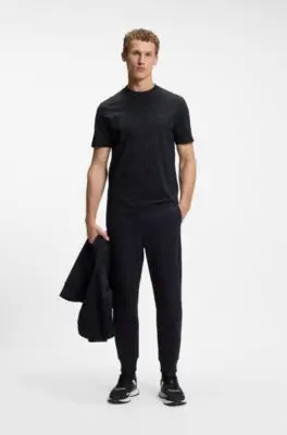 BOSS Regular-fit T-shirt In Cotton With Sporty Motif - Dark Blue