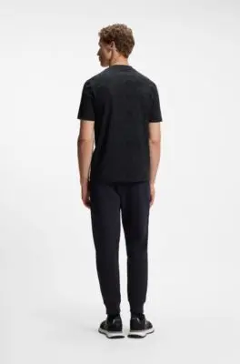 BOSS Regular-fit T-shirt In Cotton With Sporty Motif - Dark Blue