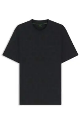 BOSS Regular-fit T-shirt In Cotton With Sporty Motif - Dark Blue