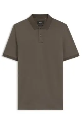 BOSS Regular-fit Polo Shirt In Cotton-silk Jacquard