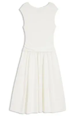 BOSS Structured Jersey And Poplin Dress