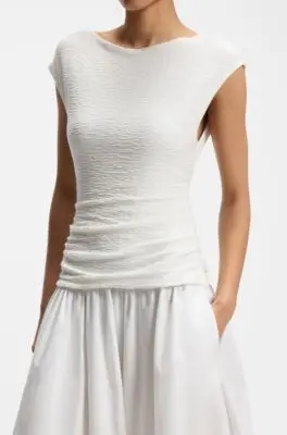 BOSS Structured Jersey And Poplin Dress