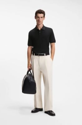 BOSS Regular-fit Polo Shirt In Cotton With Patterned Collar